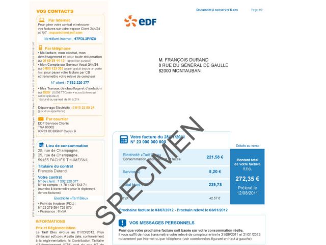 La nouvelle facture d'EDF est arrivée - Maison à part